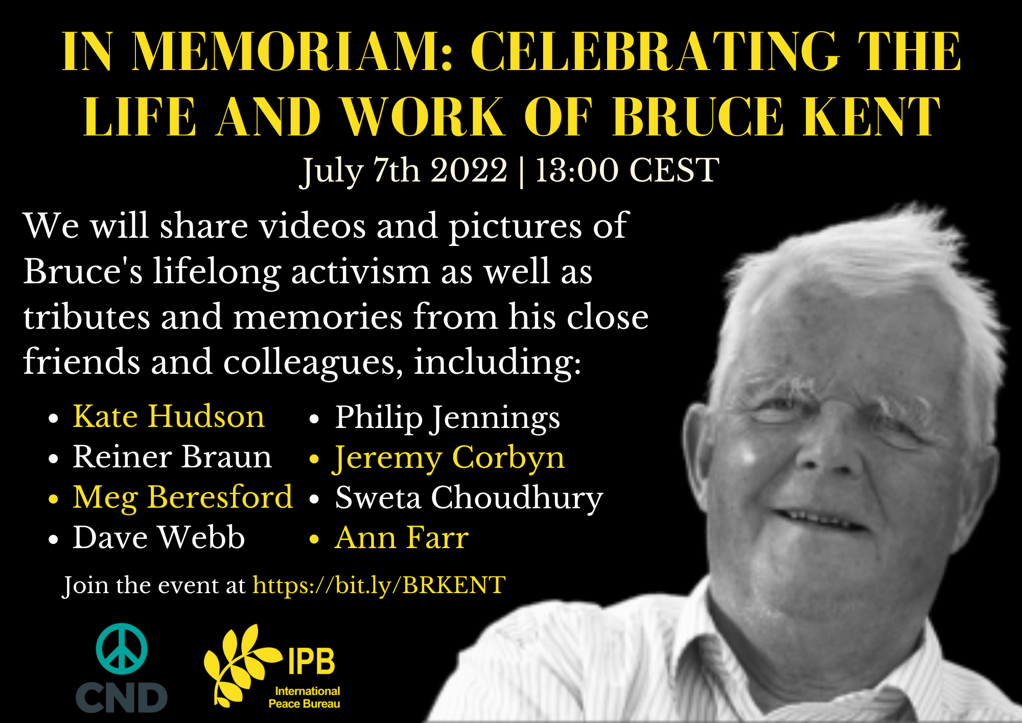 Celebrating the Life and Work of Bruce Kent | IPB - International Peace ...
